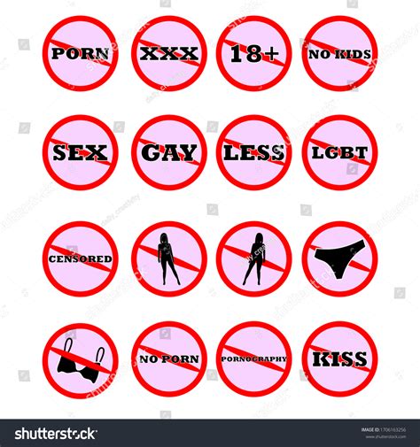 Set No Porn Sex18 Gay Less Stock Vector Royalty Free 1706163256 Shutterstock