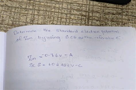 Determine The Standard Electron Potential Of Studyx