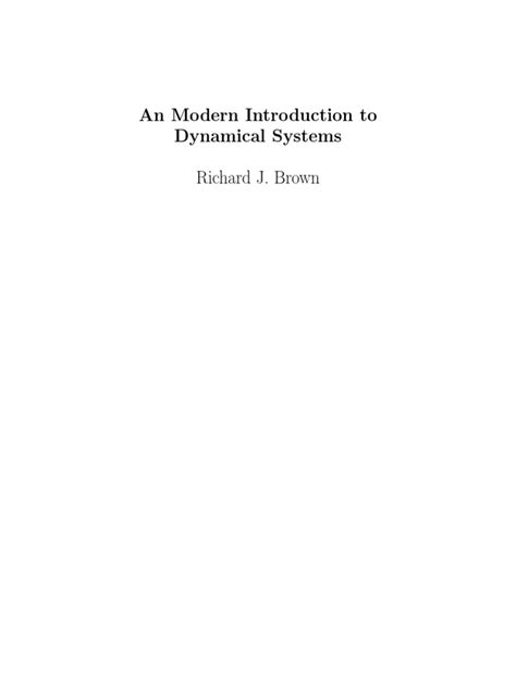 Modern Introduction To Dynamical Systems Pdf Ordinary Differential