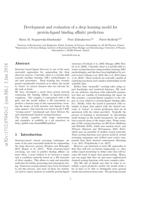 Development And Evaluation Of A Deep Learning Model For Protein Ligand