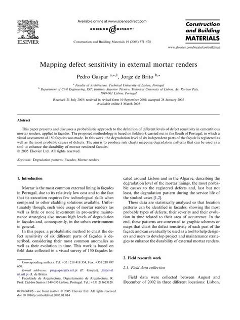 Pdf Mapping Defect Sensitivity In External Mortar Renders Dokumen Tips