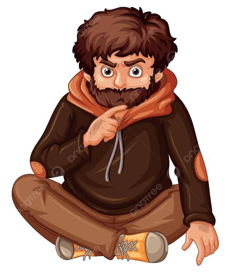 Man With Brown Beard Cartoon Clipart Path Vector Cartoon Clipart Path Png And Vector With