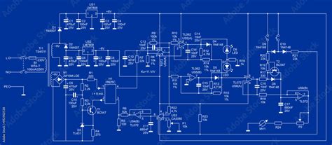 Schematic Diagram Of Electronic Device Vector Drawing Electrical Circuit With Operational