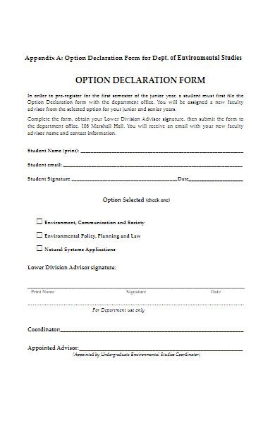 Free 50 Option Forms In Pdf Ms Word Ms Excel