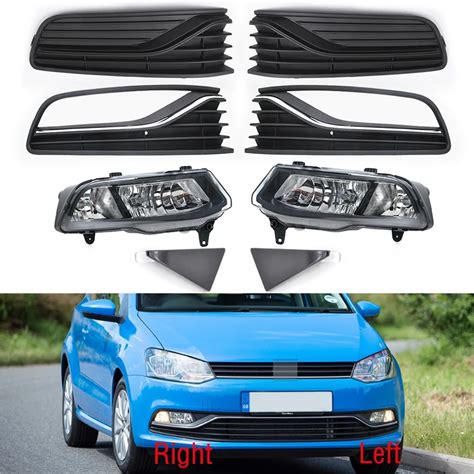 Car Front Bumper Drl Fog Light Lamp Trim Grille Cover Frame Lid Bezel