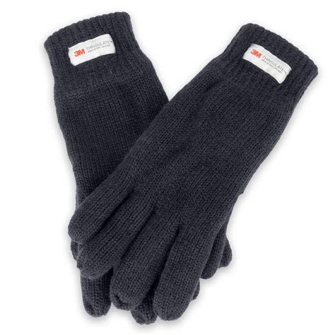 Stickade Handskar Thinsulate Foder Vinterhandskar Värmande Marinblå