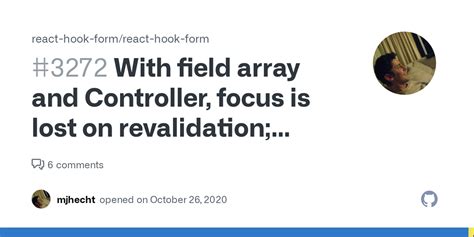 With Field Array And Controller Focus Is Lost On Revalidation Validate Applies Incorrectly To