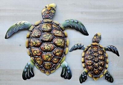 Turtle Metal Wall Hanging Pool Patio Decor Beach Tropical Tiki Island