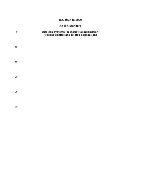 Isa 100 11a Wireless Standards For Industrial Automation 2009 Download Free Pdf Osi