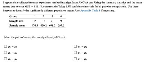 solved suppose data collected from an experiment resulted in