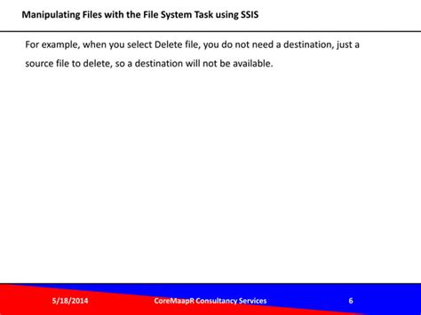 Manipulating Files With The File System Task Using Ssis Ppt