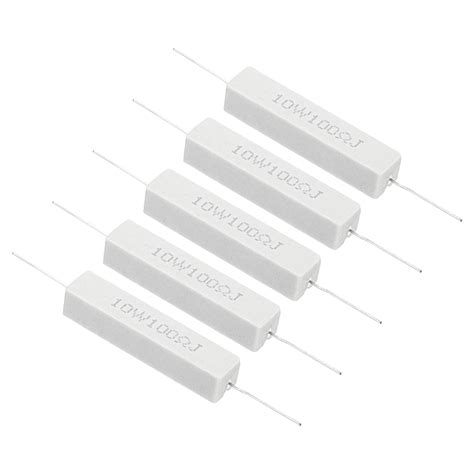 5pcs 100 Ohm Resistors 10w Ceramic Cement Resistor Power Cement Resistor Kit Tolerance 5 For