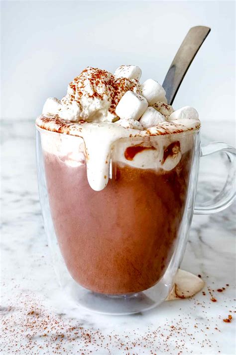 Hot Cocoa With Marshmallows And Whipped Cream Rum And White Chocolate