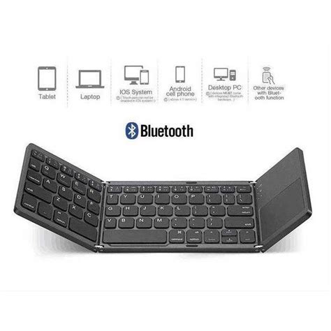 Sg Stock B033 Mini Folding Keyboard Bluetooth Foldable Wireless Keypad Touchpad Windows