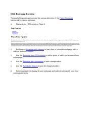 Lesson Bootstrap CSS Project Docx CSS Bootstrap Exercise The Goal Of This Exercise Is To