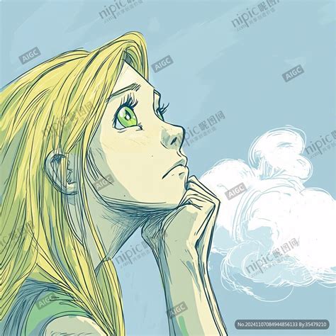 Ai创作图望向天空的梦 漫画女孩插画 少女侧脸 漫画浪漫少女 想心事的女孩 哭泣的云朵 祈祷的少女 漫画欣赏 动漫漫画 美漫 美式动画美式漫画 想事情的女孩 漫画天 漫画插画插画插图 思维动漫