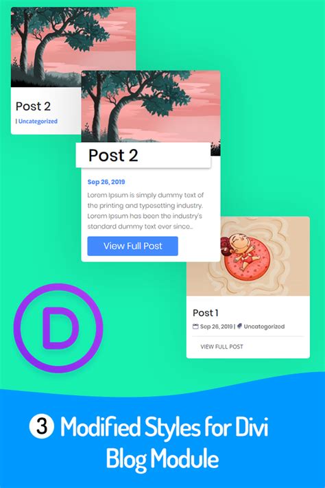 3 Modified Styles For Divi Blog Module