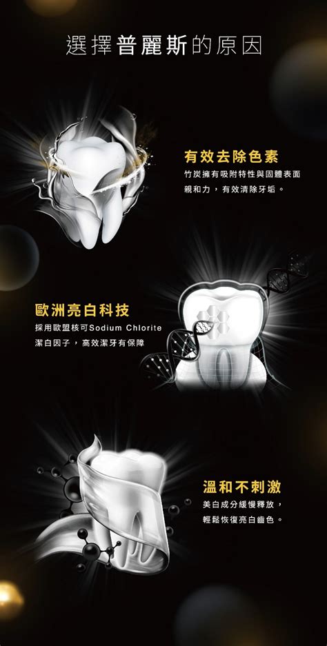3D碳黑金鑽牙齒亮白組5 7天 產品資訊 Protis普麗斯專業牙齒美白對策
