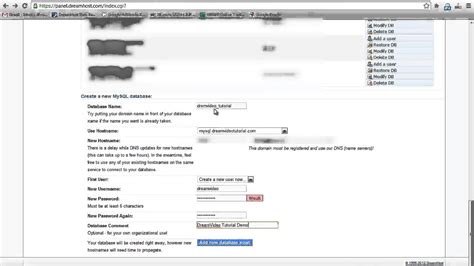 How To Create Mysql Database On Dreamhost Server Youtube
