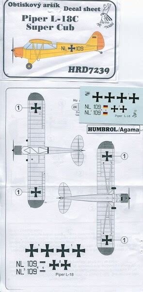 Hr Models Hrd7239 Piper L18c Super Cub Luftwaffe