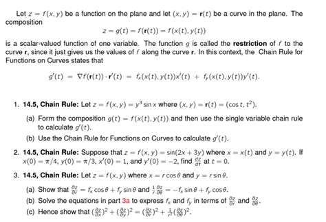 Solved Let Z F X Y Be A Function On The Plane And Let Chegg Com