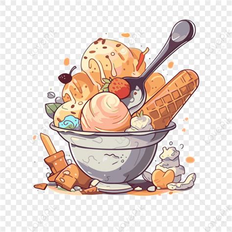 아이스크림 국자 벡터클립 아트만화상표 Png 일러스트 무료 다운로드 Lovepik