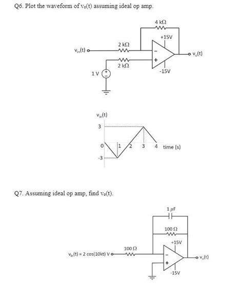 solved q6 plot the waveform of vo t assuming ideal op amp