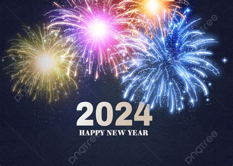 Fireworks Blooming 2024 New Year Night New Year Festival Background
