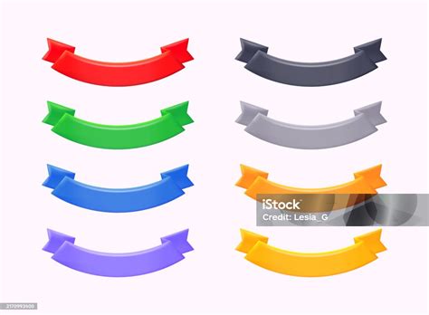 벡터 현실적인 3d 리본 및 태그 세트 흰색 배경에 만화 3d 청록색 리본 모음 3d 웹 벡터 일러스트레이션 3차원 형태에 대한
