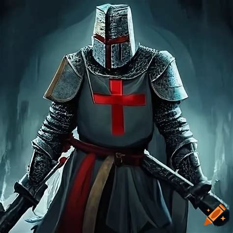Knights Templar Battling Their Foes On Craiyon