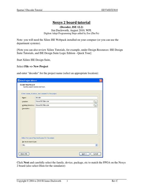 Nexys2 Ise 12 2 Decoder Tutorial Pdf Vhdl Electronic Engineering