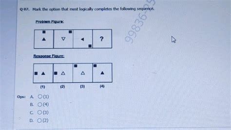 Q07 Mark The Option That Most Logically StudyX