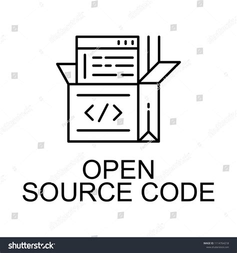 Open Source Code Icon Element Web Stock Vector Royalty Free