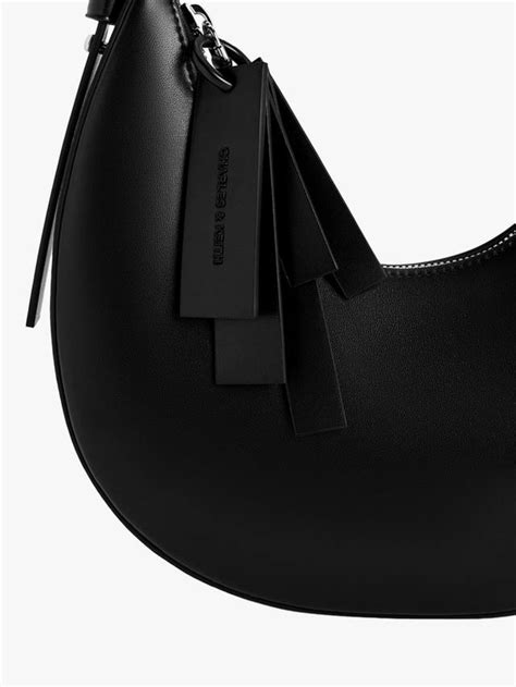 Charles And Keith Carey Crescent Faux Leather Hobo Bag