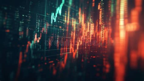 Abstract Digital Data Visualization Showing Stock Market Trends Stock Illustration