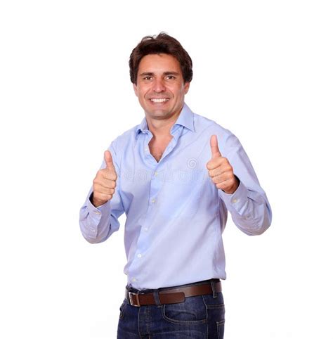 Stylish Adult Man Gesturing Positive Sign Stock Image Image Of