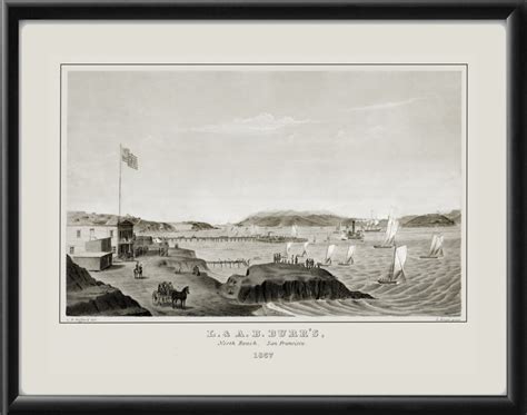 San Francisco Burrs North Beach 1857 Vintage City Maps