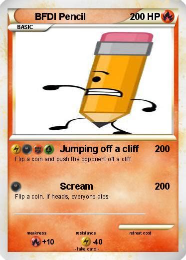 Pokémon Bfdi Pencil Jumping Off A Cliff My Pokemon Card