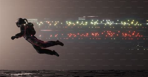 우주 비행사 비행 및 데이터 바이트 미래 지향적인 혁신과 블록체인 개념 이것은 3d 렌더링 그림입니다 사진 Unsplash의 사업 이미지