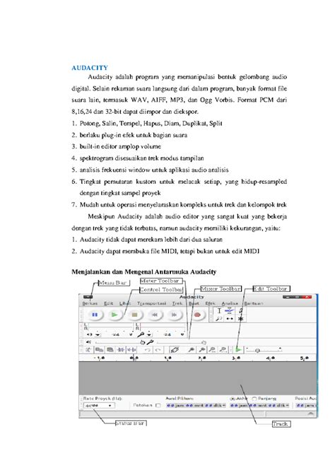 Tutorial Audacity Audacity Audacity Adalah Program Yang Memanipulasi