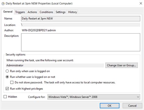 Server Could Not Start Up When Follow The Trigger In Task Scheduler