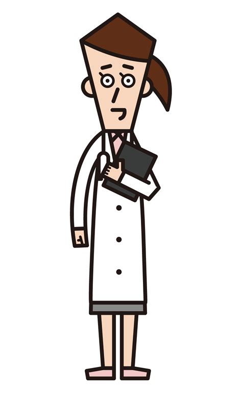 의료 기록이 있는 의사여성의 일러스트 무료 일러스트 소재집 Kukukeke