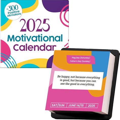 2025 Motivational Calendar Includes 300 Positive Quotes And