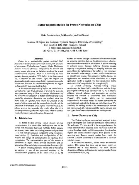 Bufferimplementationforproteonetwork On Chip Pdf Computer Network Router Computing