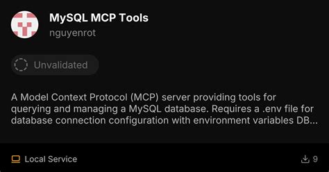 Mysql Mcp Tools Mcp Servers · Lobehub