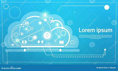 Cloud Computing Database Storage Services Web Technology Banner Stock Vector Illustration Of