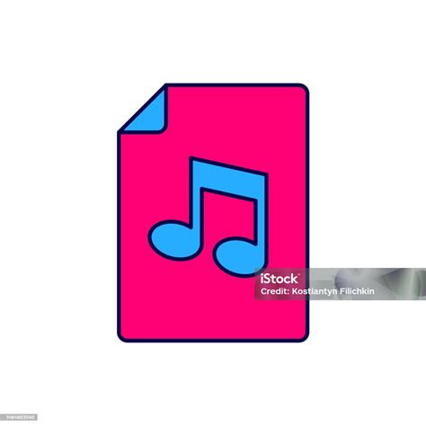 흰색 배경에 분리된 메모 아이콘이 있는 채워진 개요 음악 책입니다 음표 지팡이가 있는 악보 음표 노트 벡터 Classical Concert에 대한 스톡 벡터 아트 및 기타