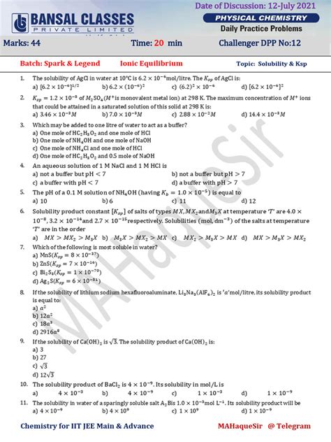 Dpp 12 Ionic Equilibrium Pdf Ph Physical Chemistry