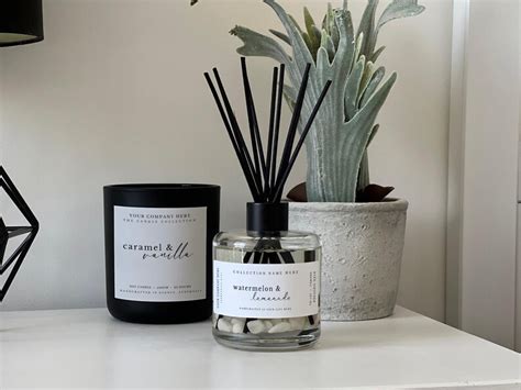 Editable Reed Diffuser Label Reed Diffuser Labels Canva Reed Diffuser Labels Editable