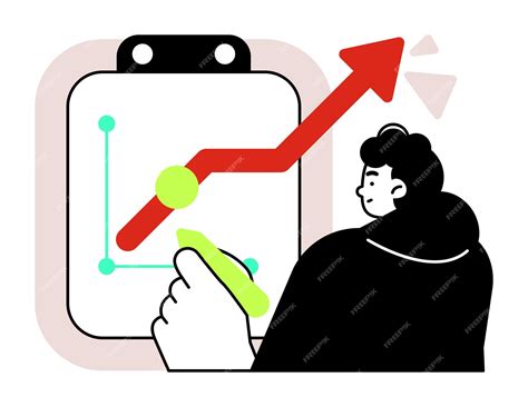 Premium Vector Man Analyzing Growth Chart On Tablet